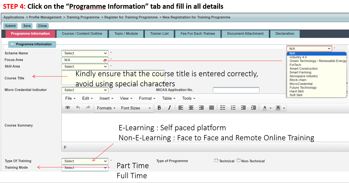 How To Register Training Programme