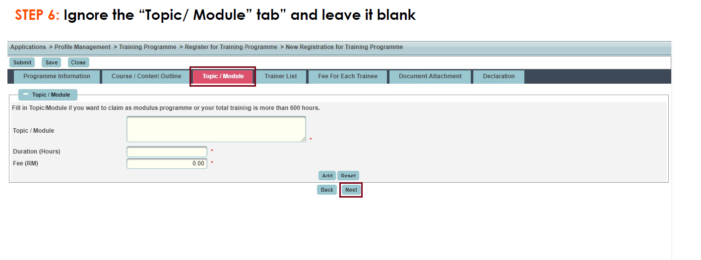 How To Register Training Programme
