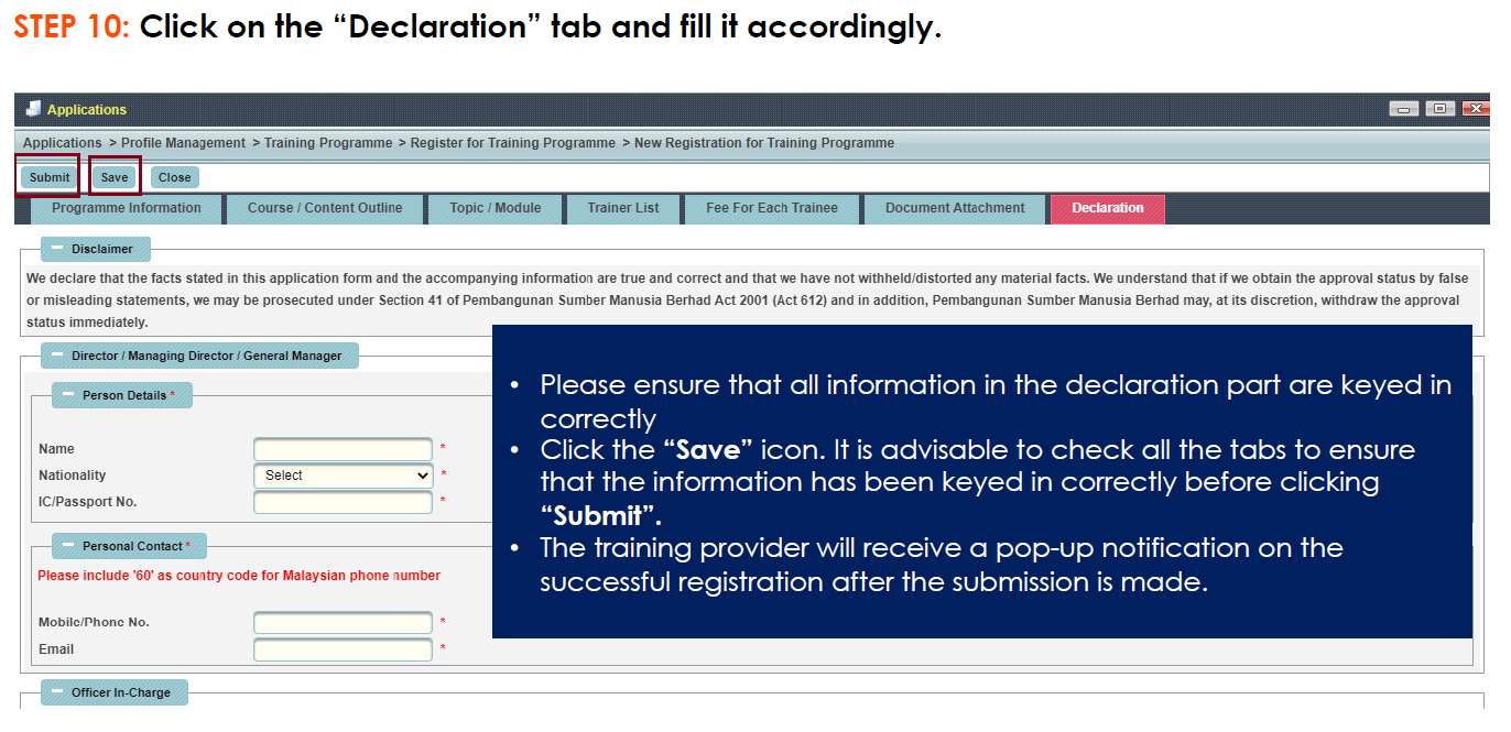How To Register Training Programme