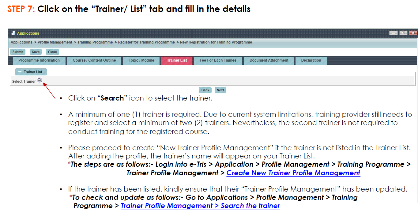 How To Register Training Programme